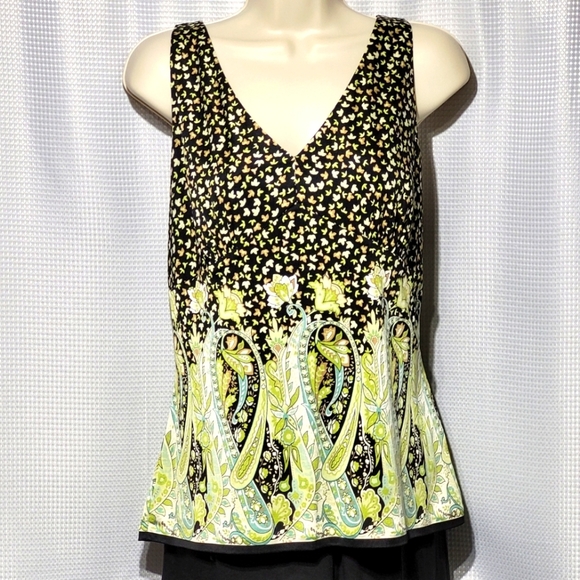 Talbots | Tops | Talbots Pure Silk Floral Paisley Print Sleeveless Top ...